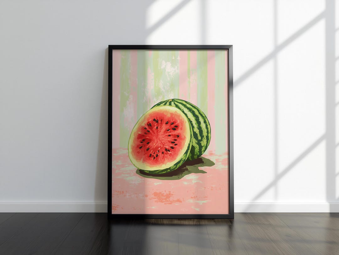 Watermelon Painting Print | Watermelon Wall Art | Watermelon Poster ...