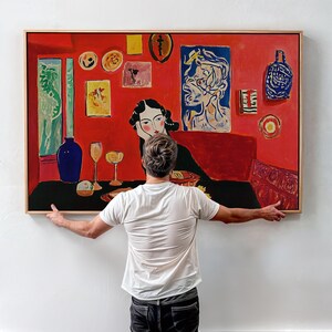 The Red Art Print – Vintage Abstract Oil Painting Print, Mid Century ...
