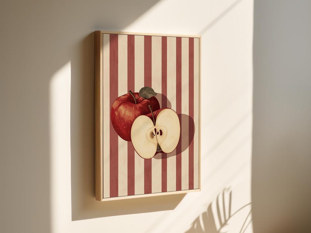 Red Apple Painting Print | Apple Art | Botanical Wall Art | Red Apple ...