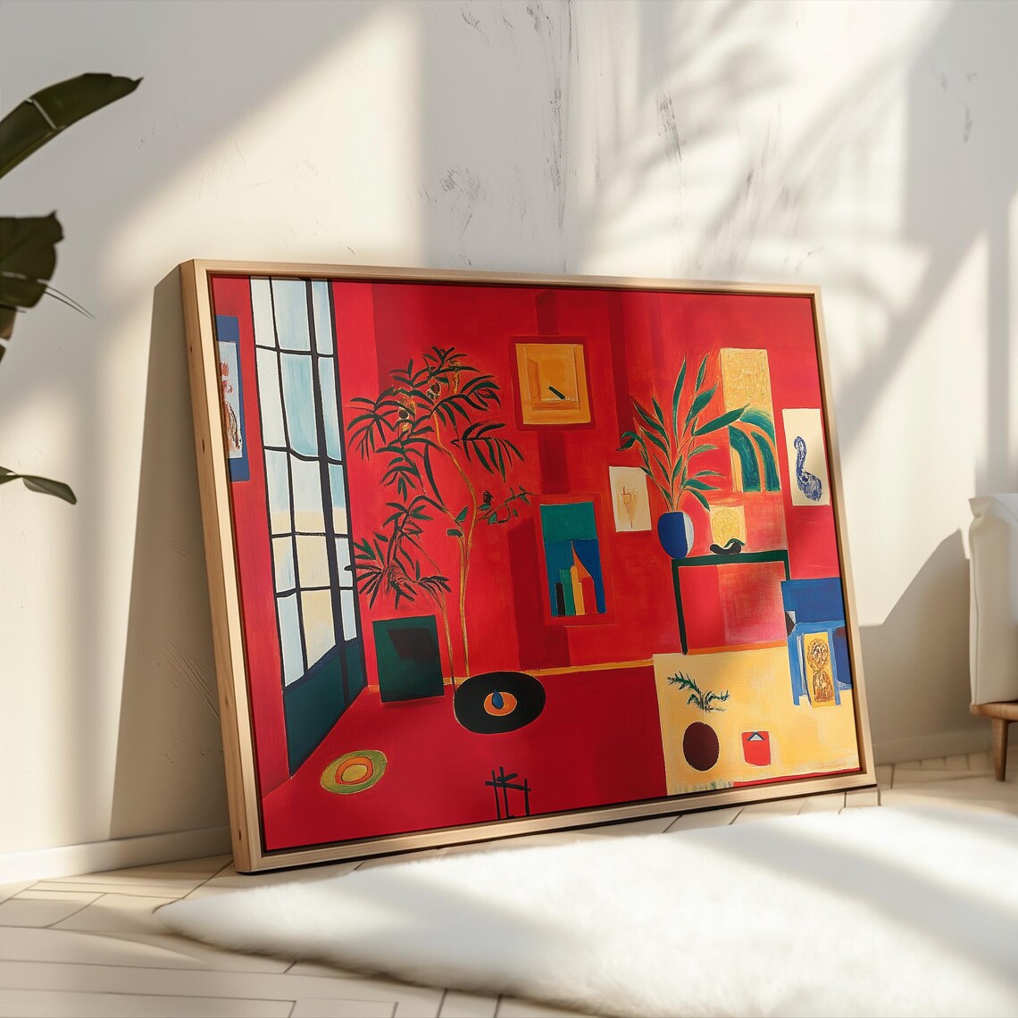 The Red Art Print – Vintage Abstract Oil Painting Print, Mid Century ...