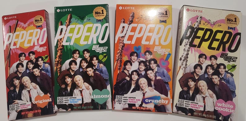 4 Pack - Korean Stray Kids Pepero Snack, Christmas Gift, STAY Gift ...