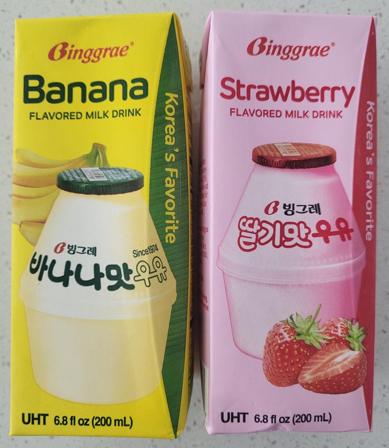 Add On-korean Banana Milk OR Strawberry Milk, Korean Snack Add on to ...