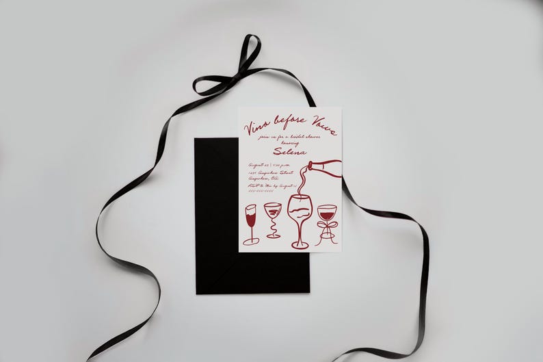 Wine Bridal Shower Invitation Template: Vinos Before Vows (5x7 Digital ...