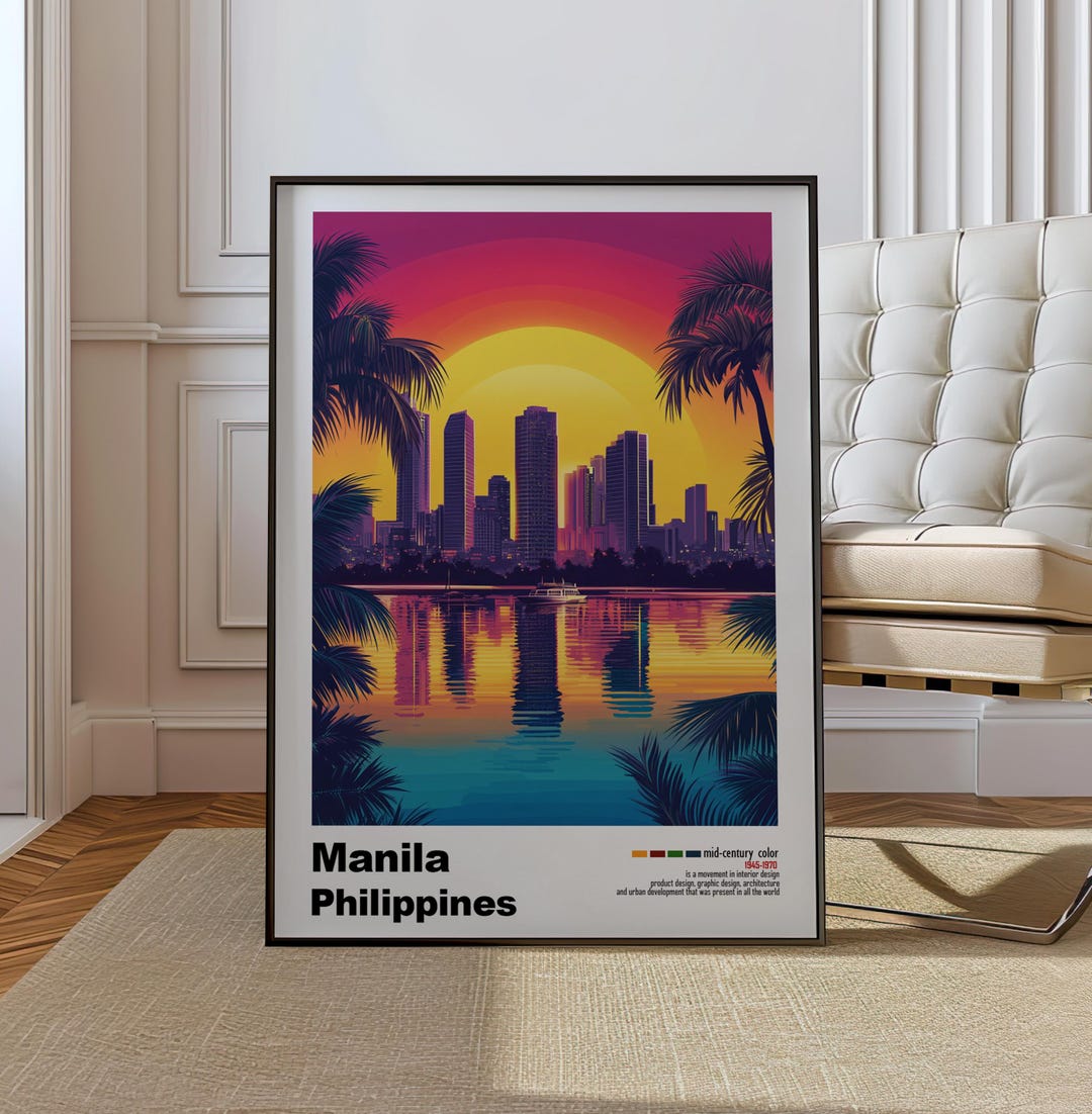Manila, Philippines - Mid-century Modern Architecture Art Print – Retro ...