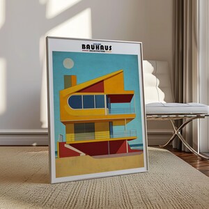 Bauhaus - Mid-century Modern Architecture Art Print – Retro Minimalist ...
