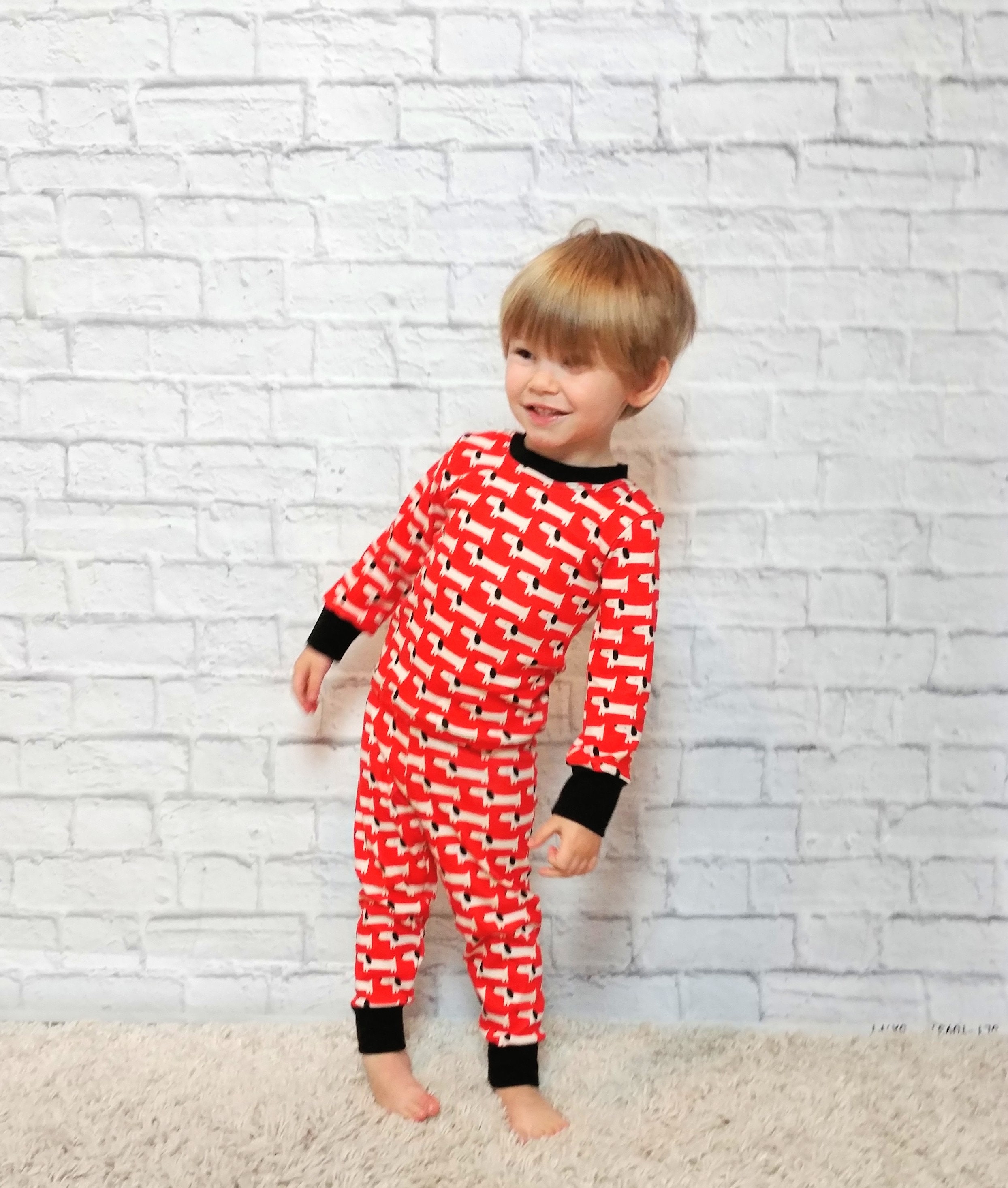 Organic Cotton Dachshund Dog Print Pajama Set