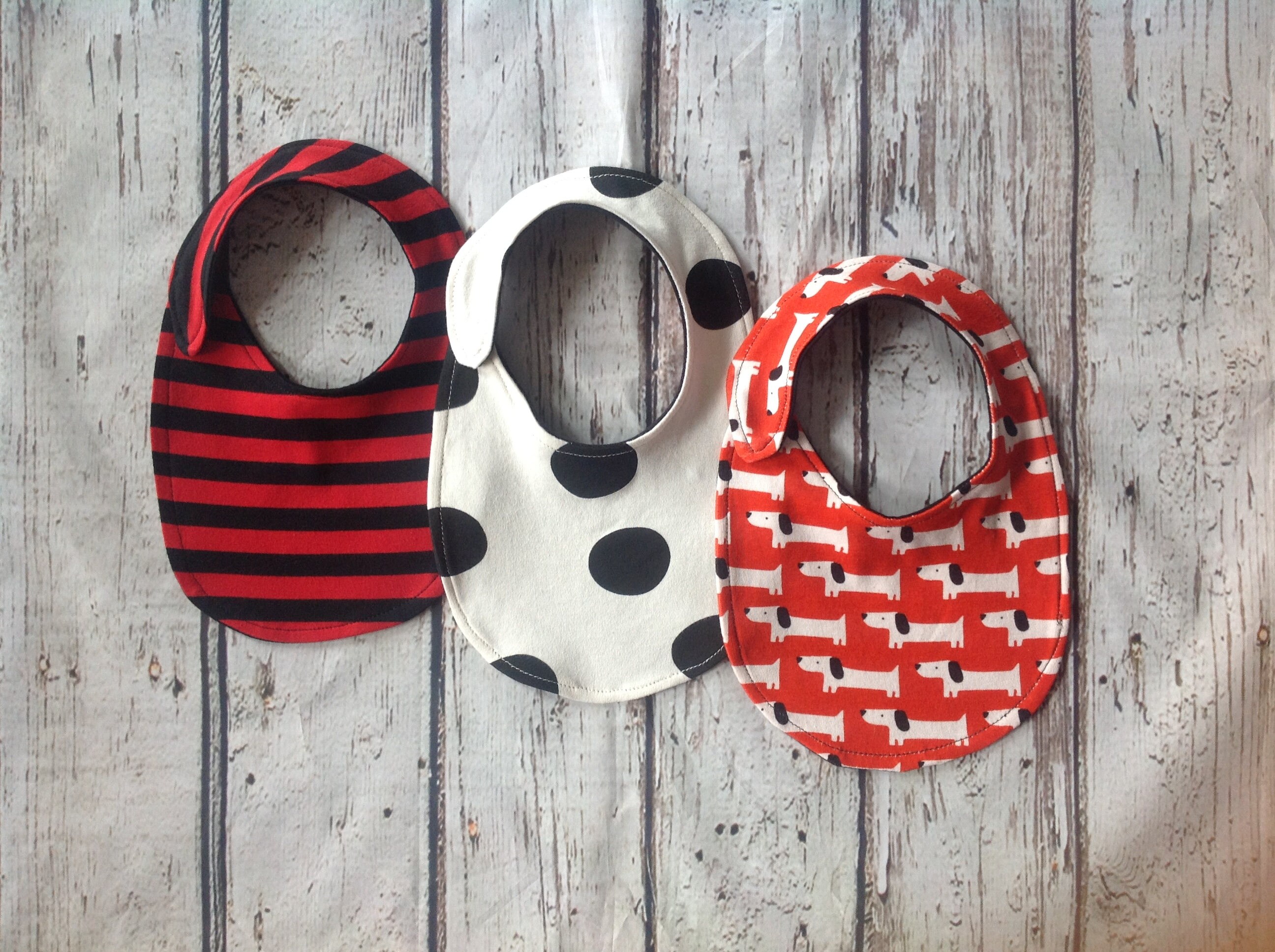 Red Organic Cotton Dog Bib