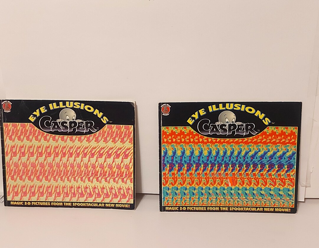 Vintage Lot of 2 Eye Illusions Casper Magic 3D Picture Book From the ...