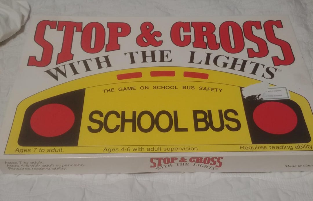 Vintage Rare B & B Games Stop and Cross With the Lights School Bus Game ...