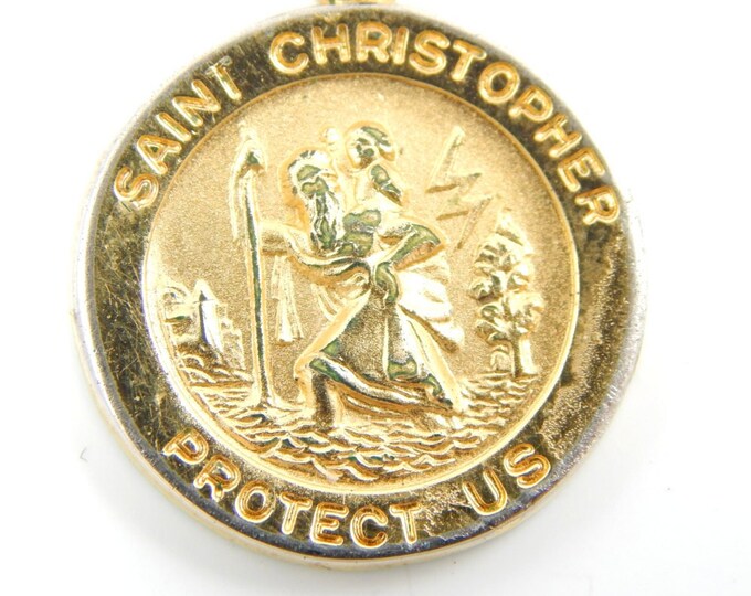 Vintage Gold Saint Christopher Catholic Medal - Patron Saint of Safe ...