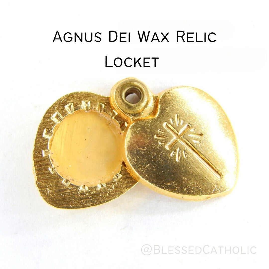 Vintage Agnus Dei Wax Relic Catholic Locket Medal Lamb of - Etsy