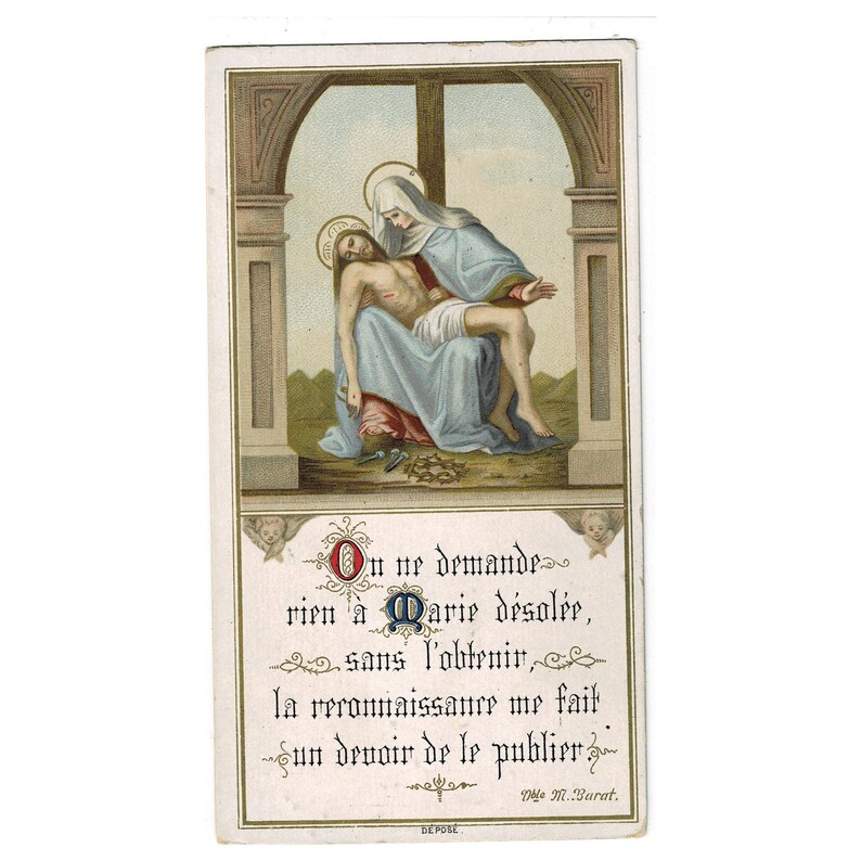 The Pietà Vintage Catholic Holy Card Michelangelo Souvenir | Etsy