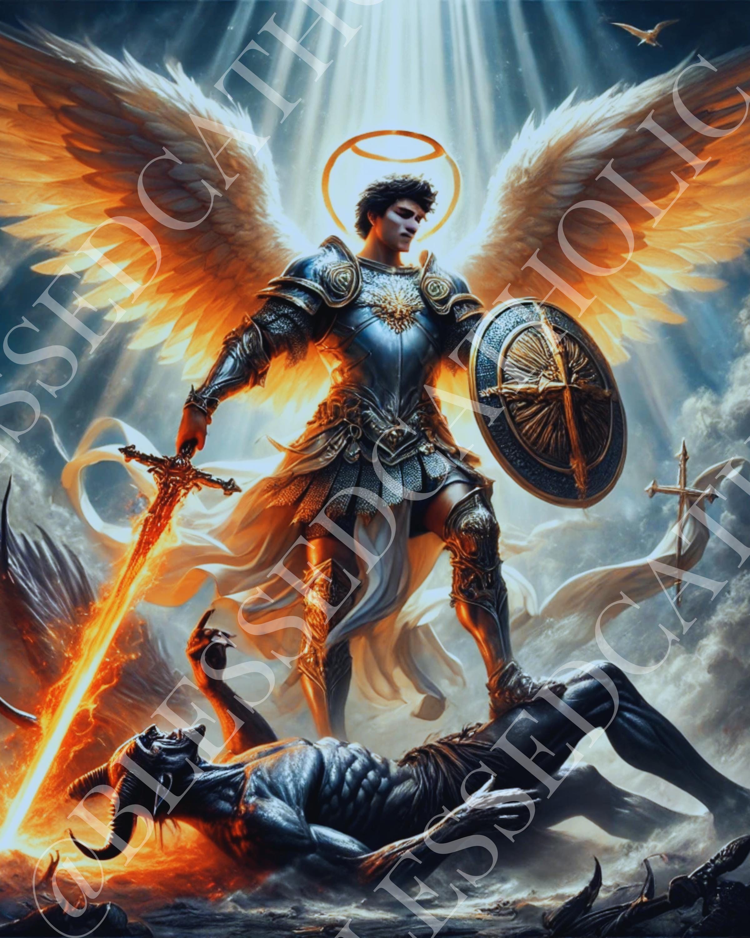 Saint Michael Archangel Art: Military Patron Saint Image (digital ...
