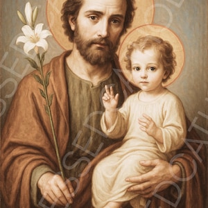 Saint Joseph and Infant Jesus Catholic Art Print (digital Download) - Etsy