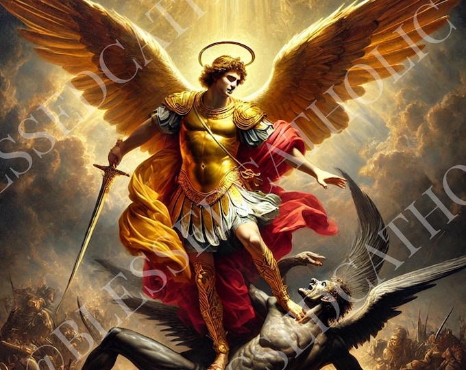 Saint Michael Archangel Art: Catholic Military Patron Saint (digital ...