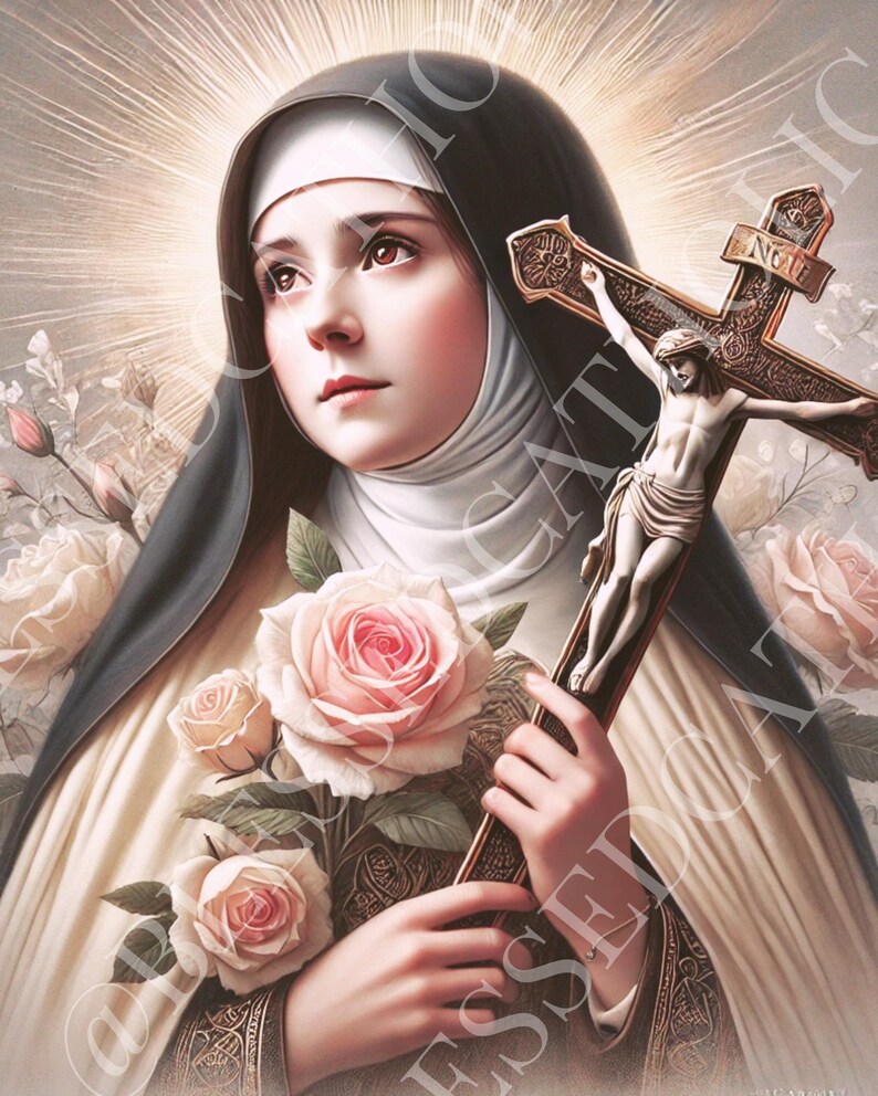 Saint Therese Digital Art: Catholic Patron Saint Image (PNG) - Etsy