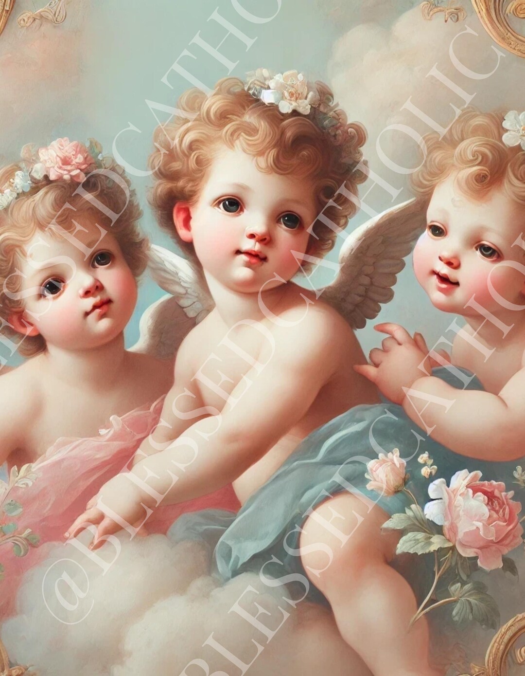 Vintage Cherubs Digital Downloadable Image | Guardian Angels Printable ...