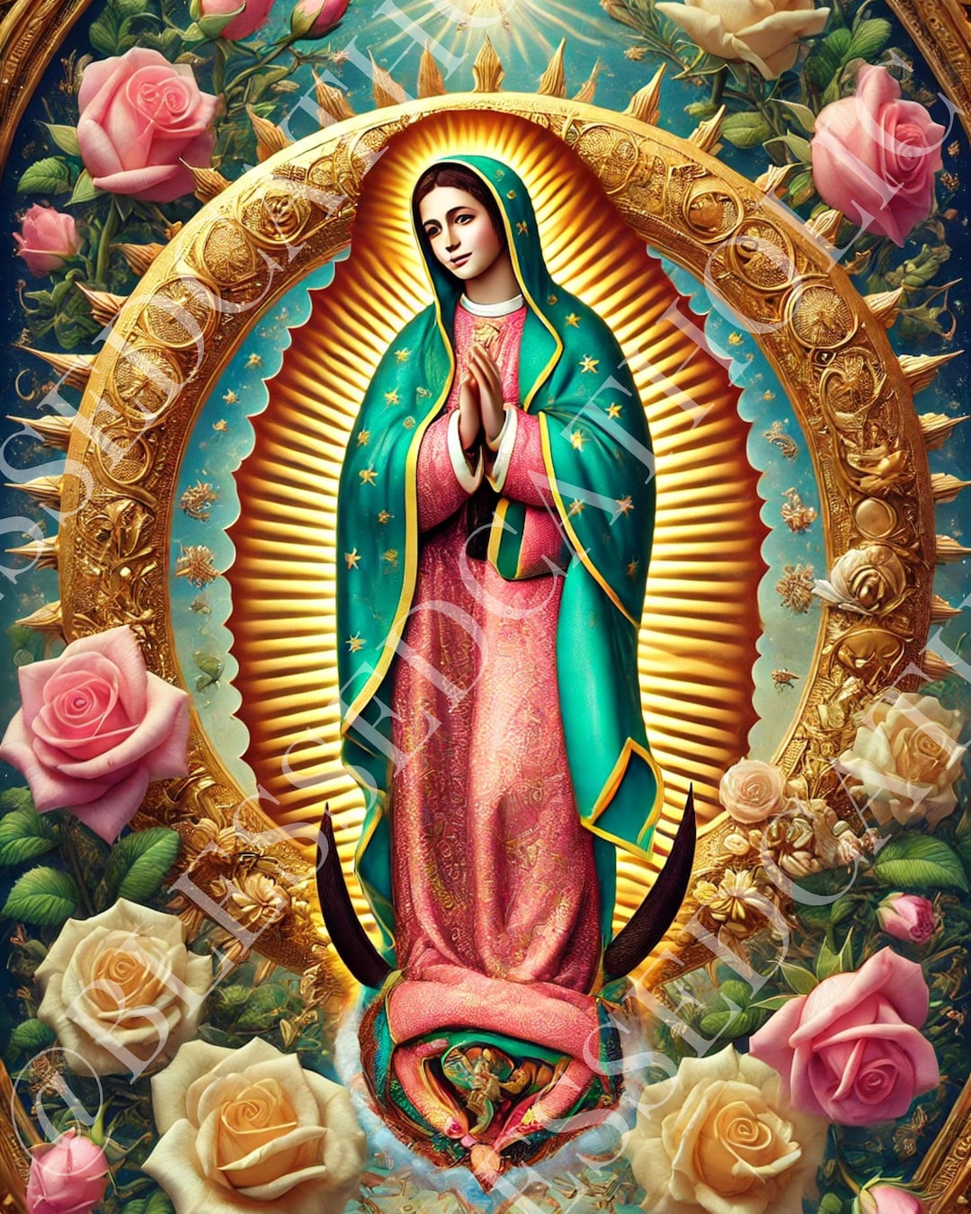 Our Lady of Guadalupe Art: Spanish Catholic Saint Digital Image ...