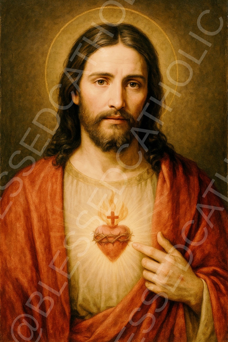 Sacred Heart of Jesus Art: Jesus Christ Artwork (digital Download) - Etsy