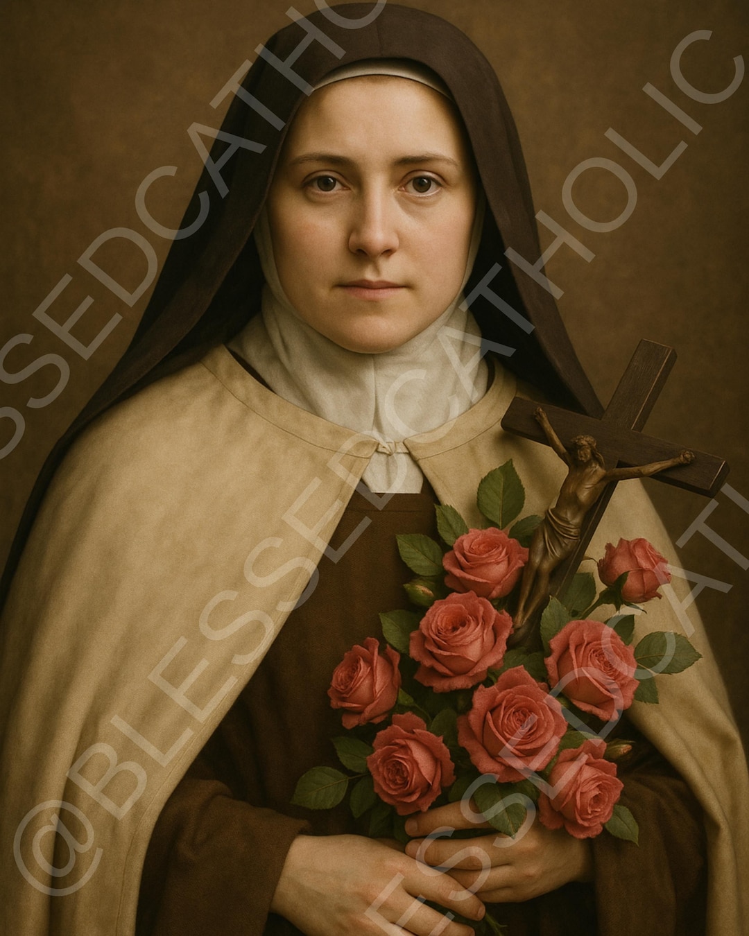 Saint Therese of Lisieux Art: Traditional Catholic Digital Artwork - Etsy