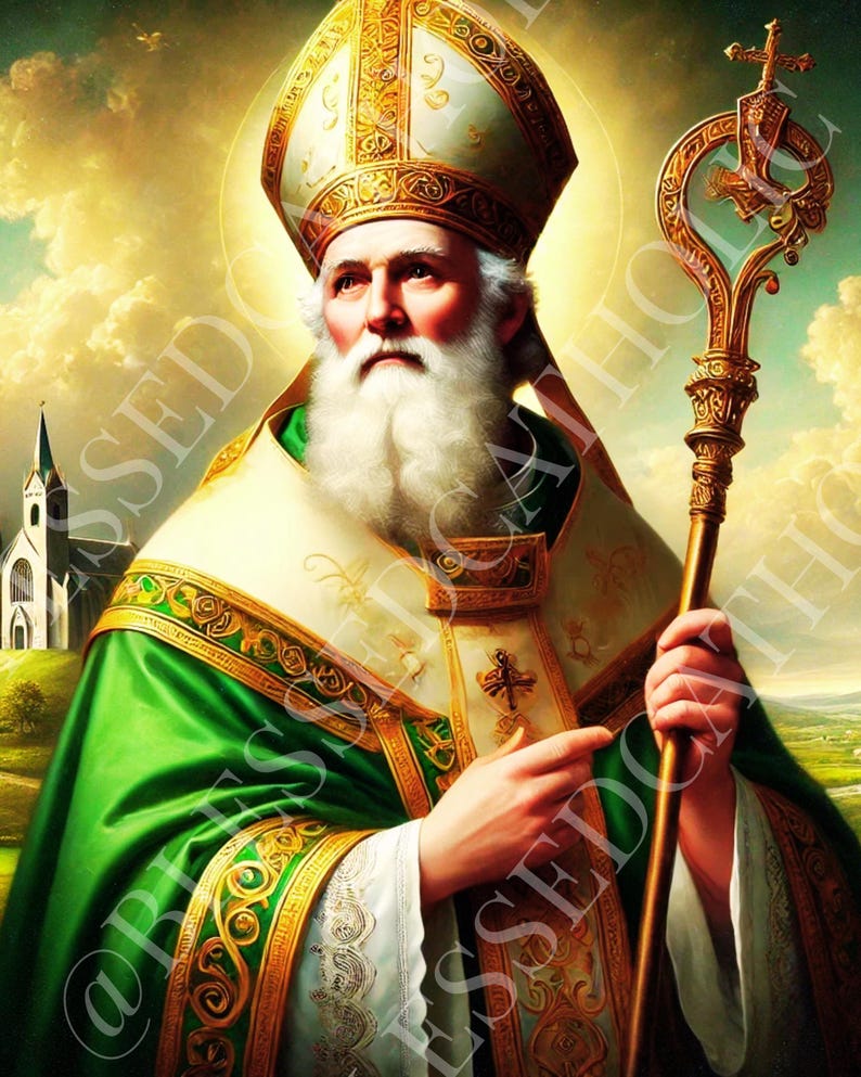 Saint Patrick Art: Catholic Patron Saint of Ireland (digital Download ...