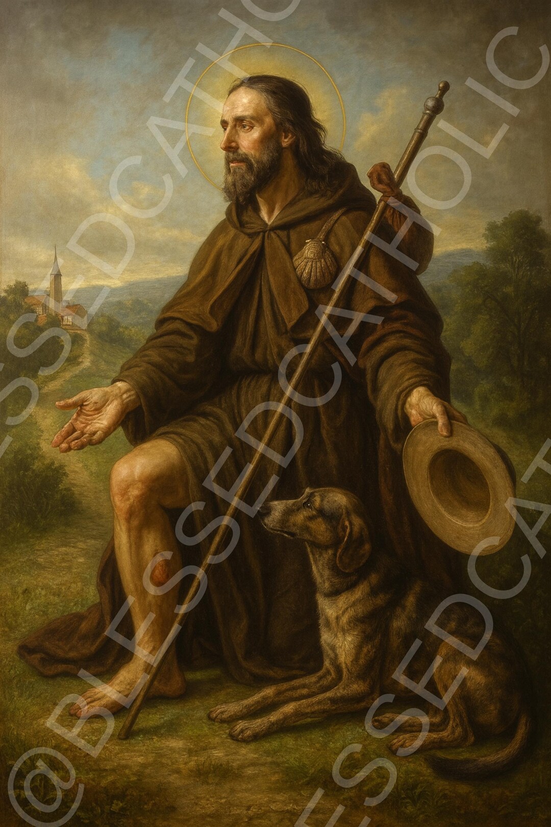 Saint Roch Print | Catholic Art, Patron Saint of Dogs & Hunting ...