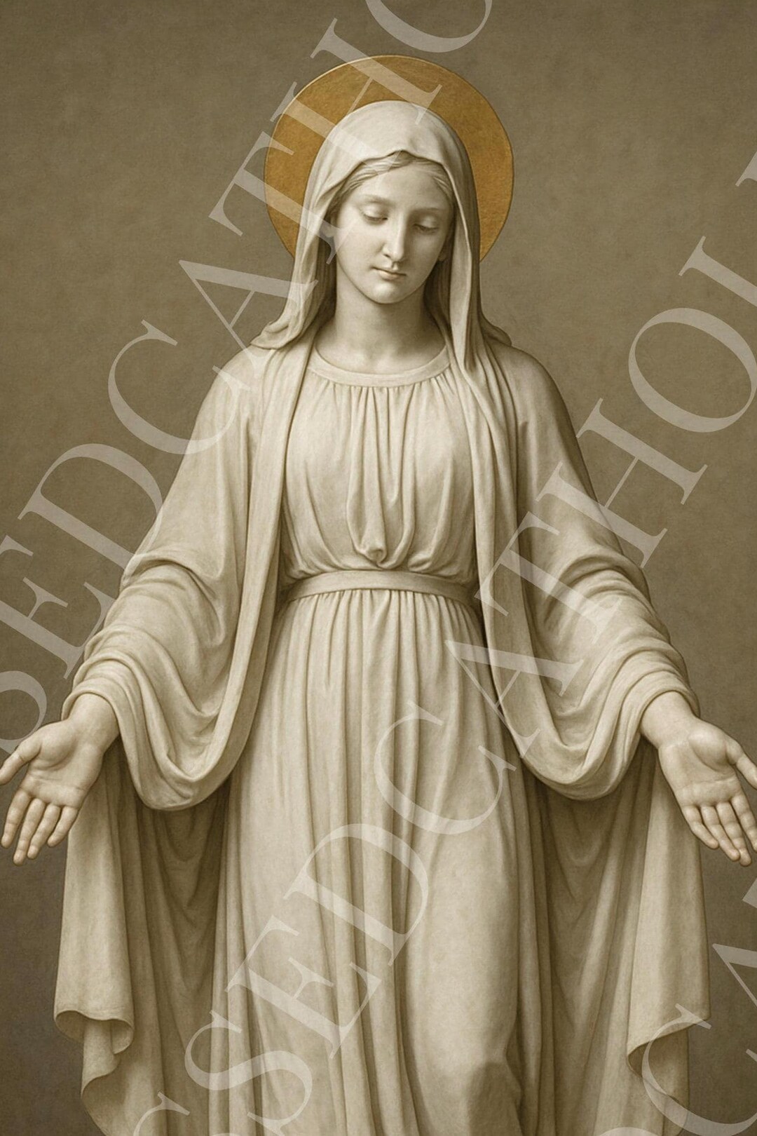 Our Lady of Grace Digital Art: Michelangelo Style Catholic Image ...