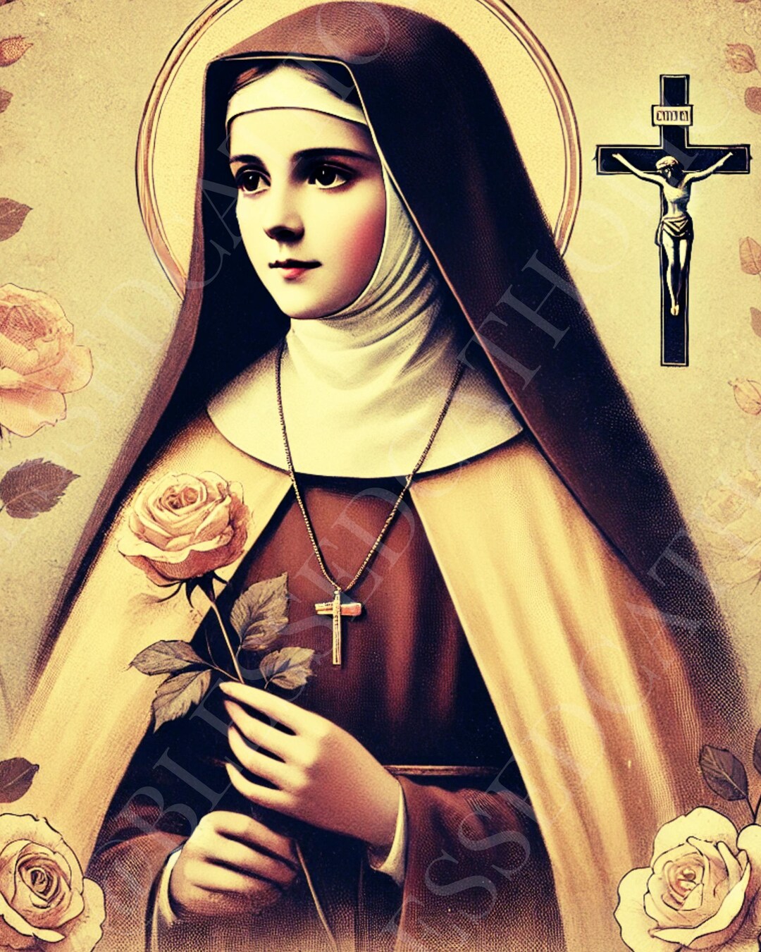 Saint Therese Vintage Style Digital Downloadable Art | Patron Saint ...