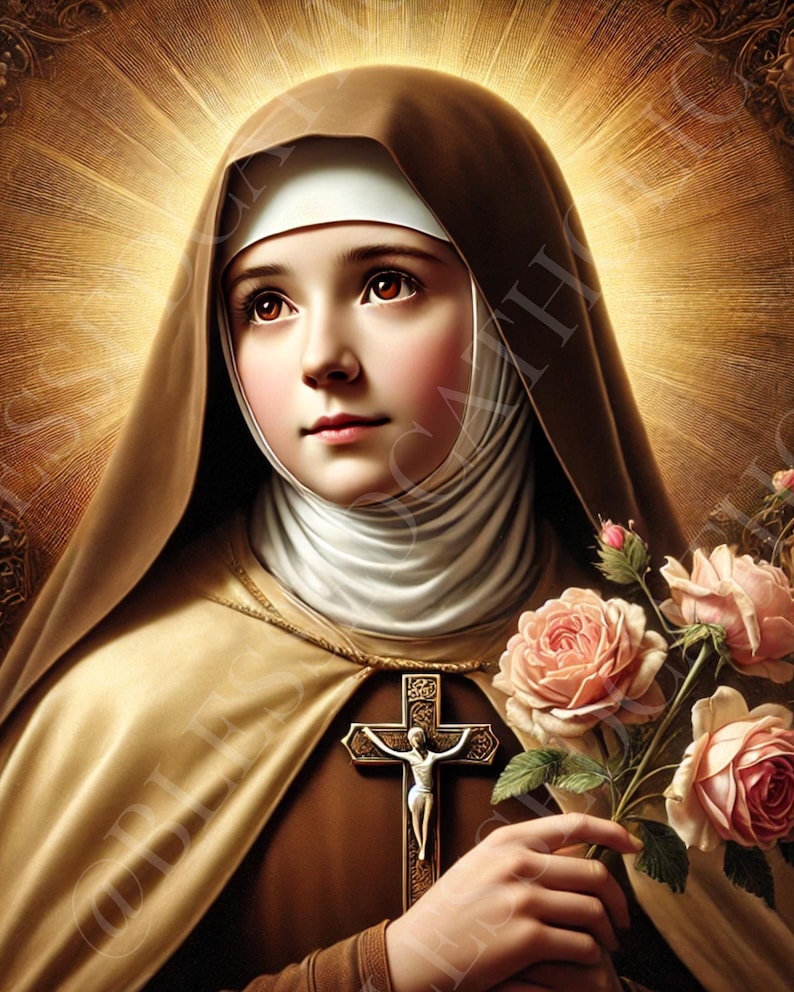 Saint Therese Art: Catholic Patron Saint Digital Instant Download ...