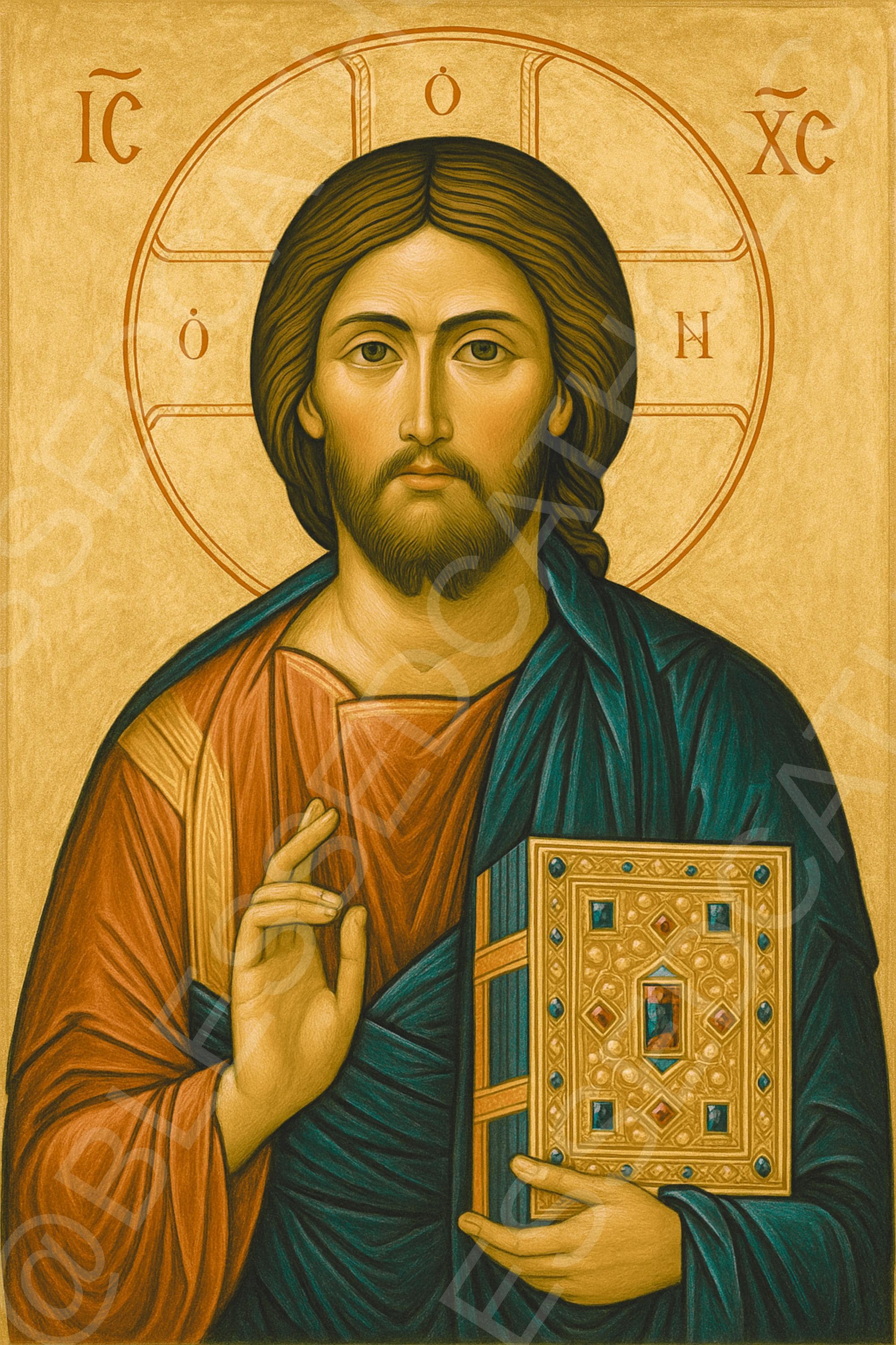 Christ Pantocrator Icon: Christian Orthodox Printable Art (digital ...