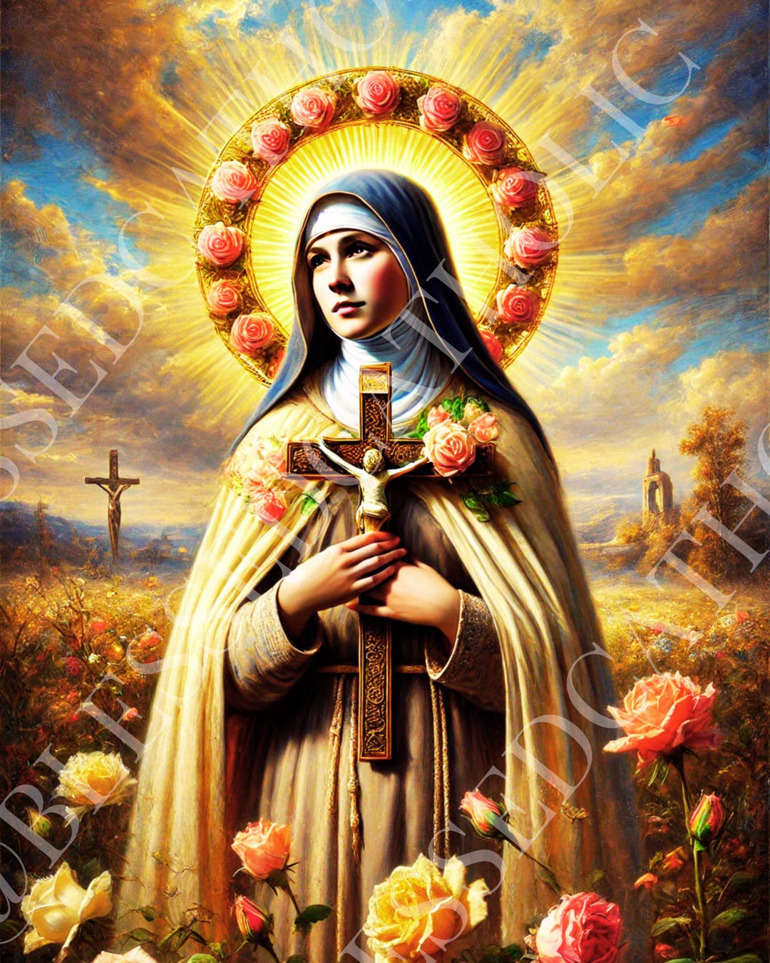 Saint Therese Digital Downloadable Art Patron Saint Printable Artwork ...