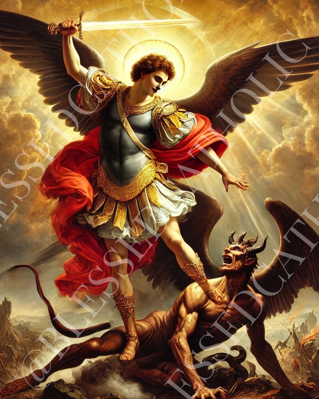 Saint Michael Archangel Art: Military Patron Saint PNG (digital ...