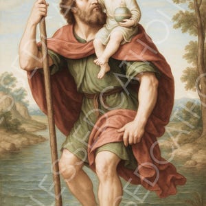 Saint Christopher Art: Catholic Patron Saint of Travel (digital ...
