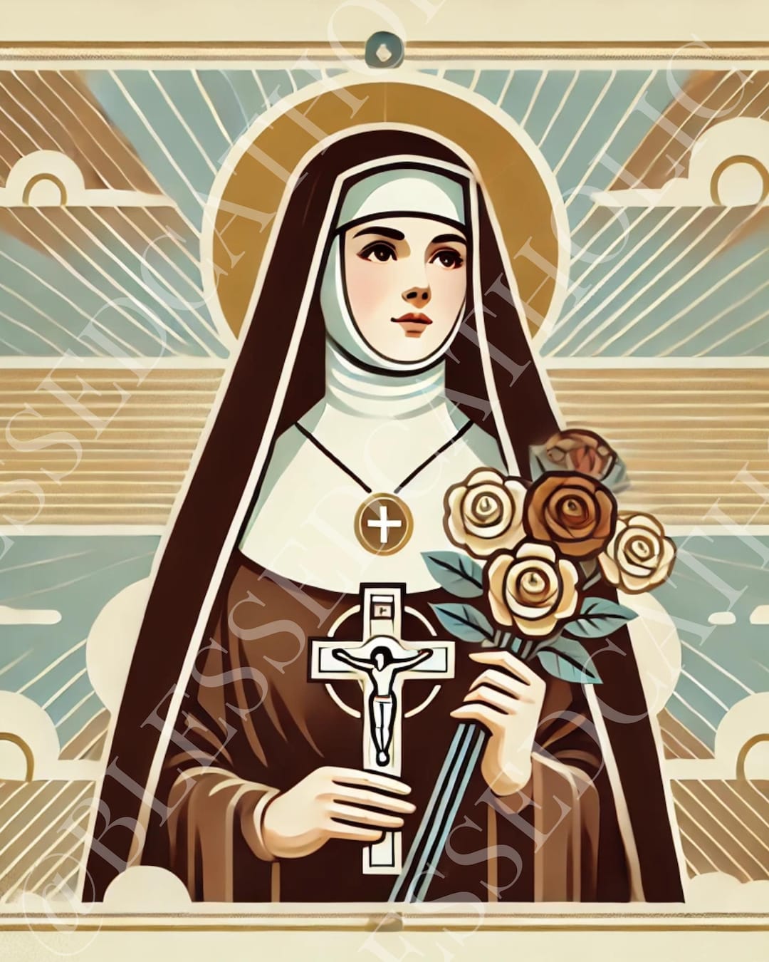 Saint Therese Digital Downloadable Art | Patron Saint Printable Artwork ...