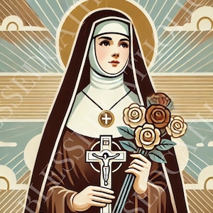 Saint Therese Digital Downloadable Art | Patron Saint Printable Artwork ...