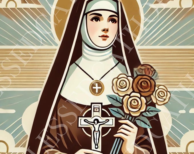 Saint Therese Art Print: Vintage Catholic Decor (digital Download) - Etsy