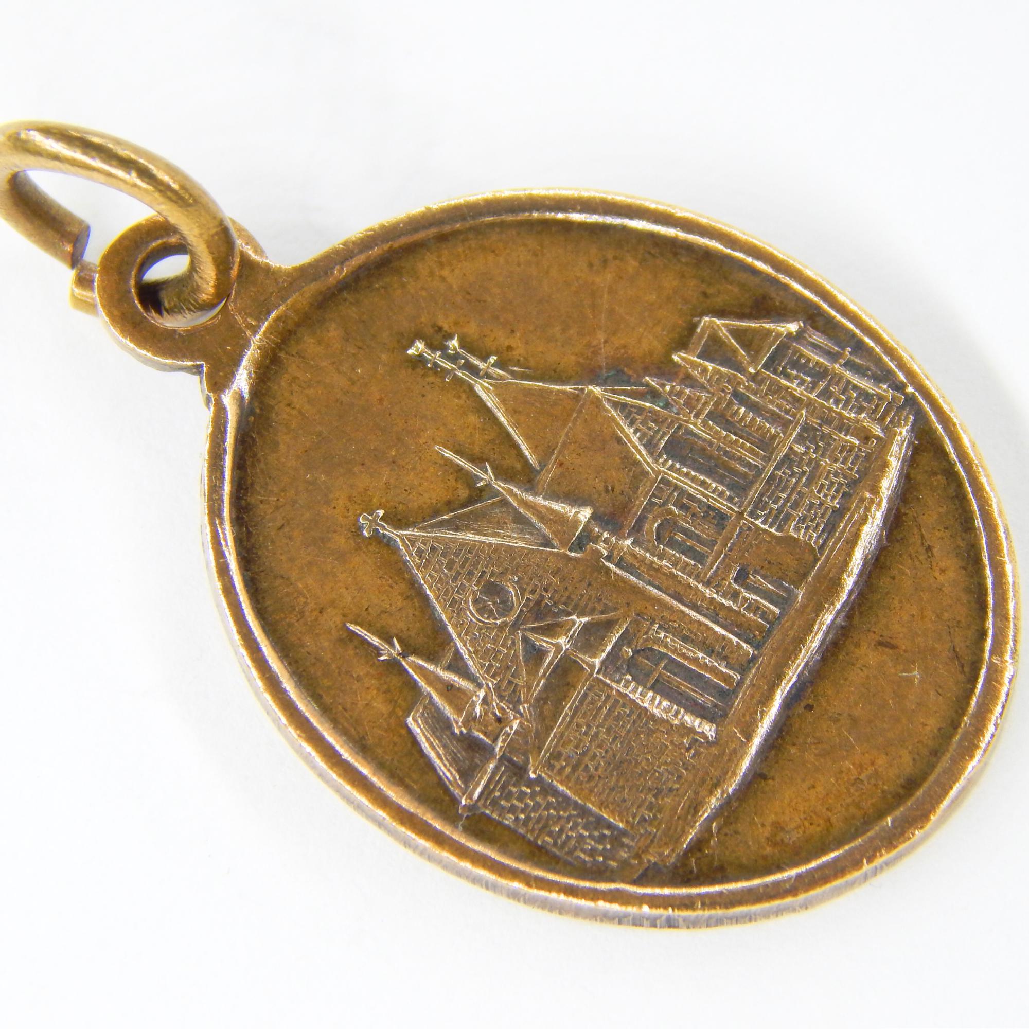 Antique Notre Dame D'acren Medal: French Bronze Virgin Mary Medallion ...