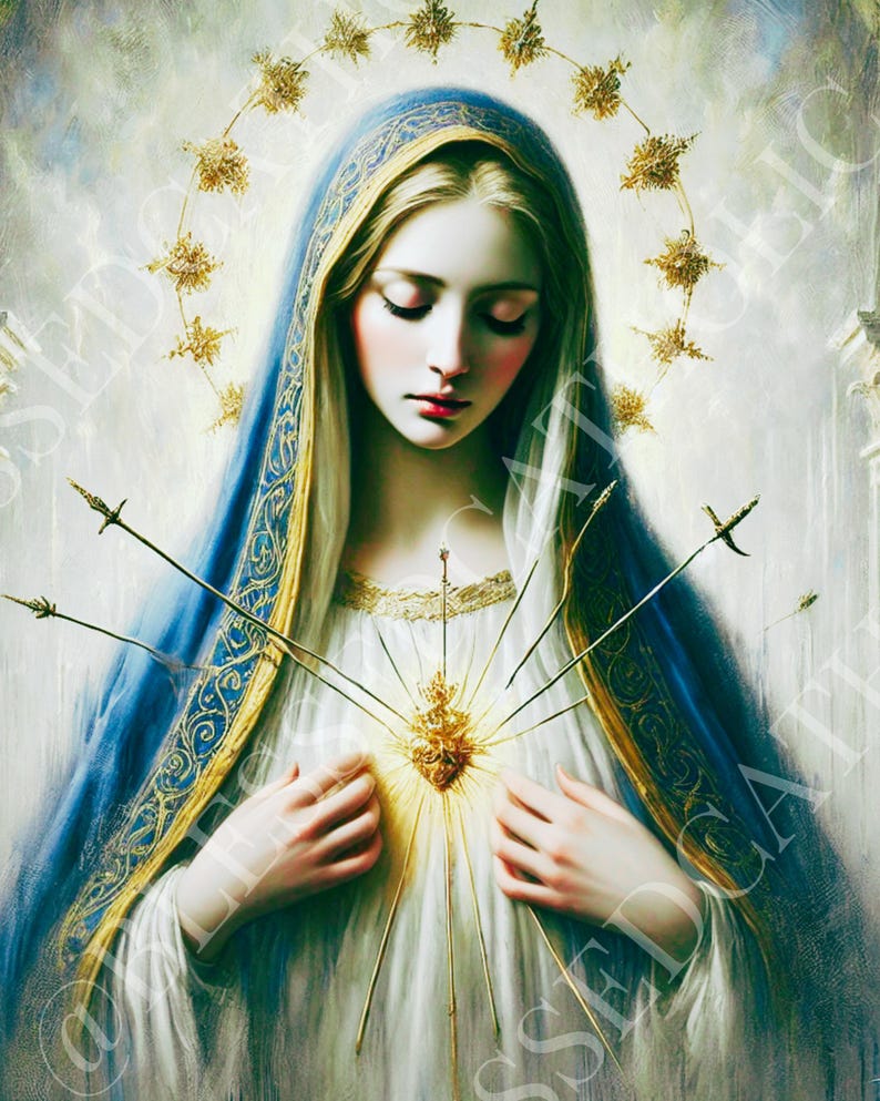 Our Lady of Sorrows Art: Mater Dolorosa Catholic Image (digital ...