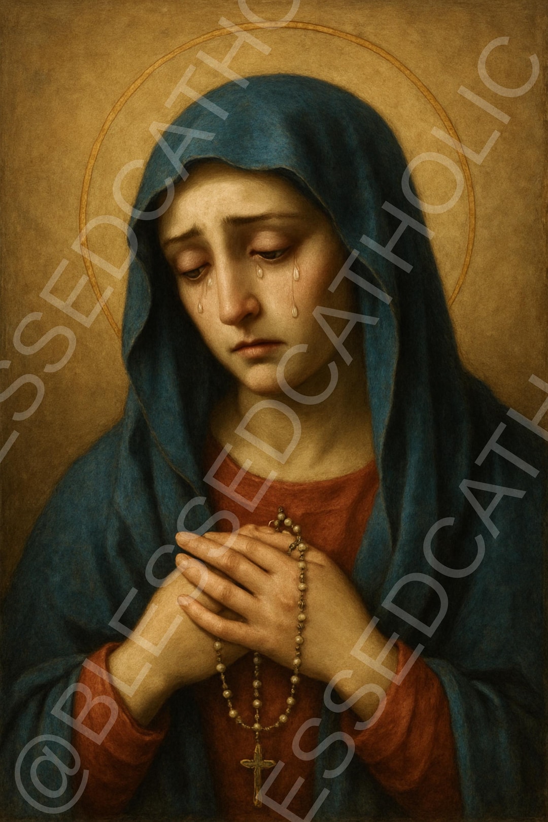Our Lady of Sorrows Catholic Printable Art: Sorrowful Virgin Mary ...