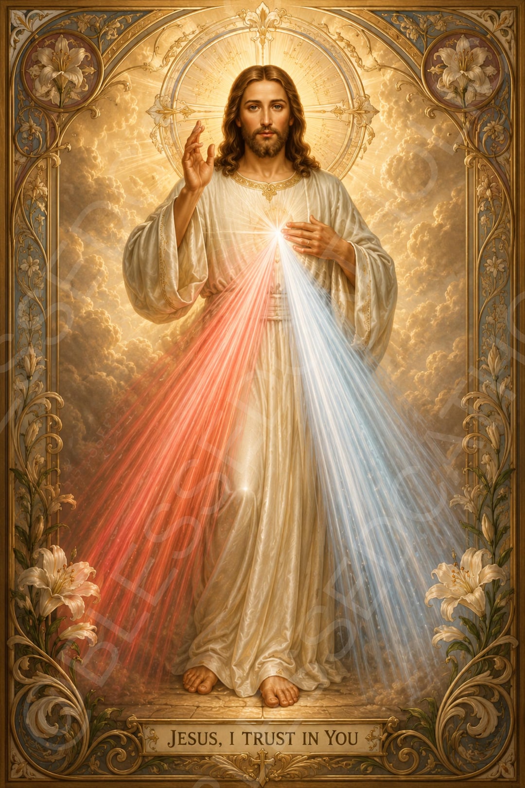 Divine Mercy of Jesus Printable Art: Jesus I Trust in You (digital ...