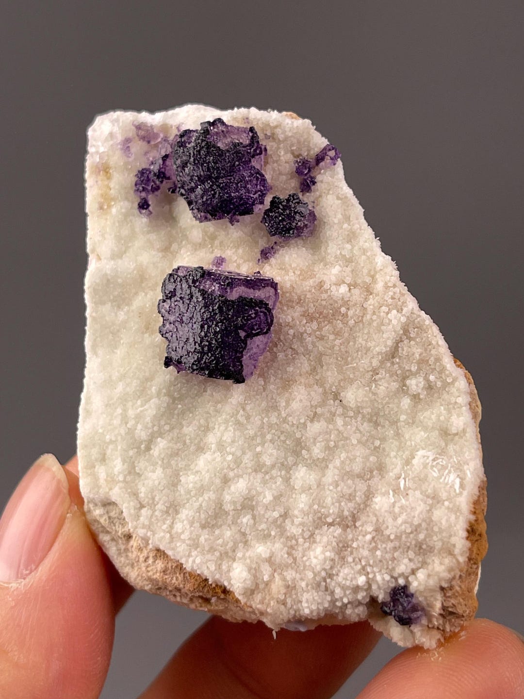 Raw Purple Fluorite Specimen With QR Code: Rare Natural Mineral Decor ...