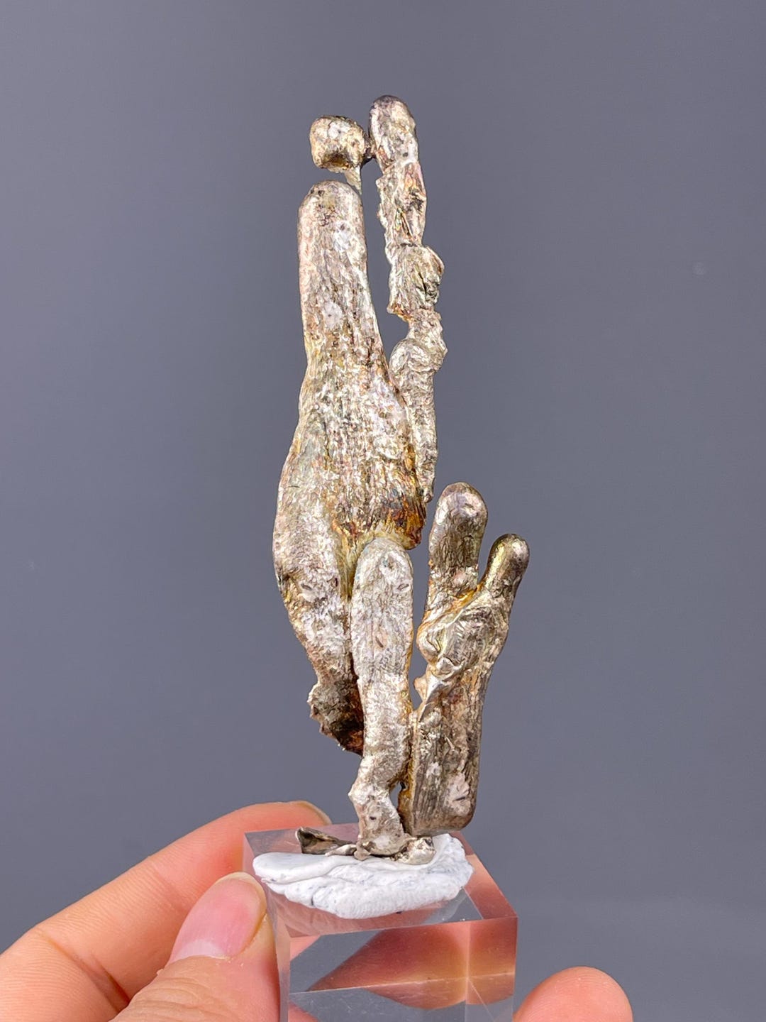 Rare Native Silver Crystal Cluster: Natural Metallic Mineral Specimen ...