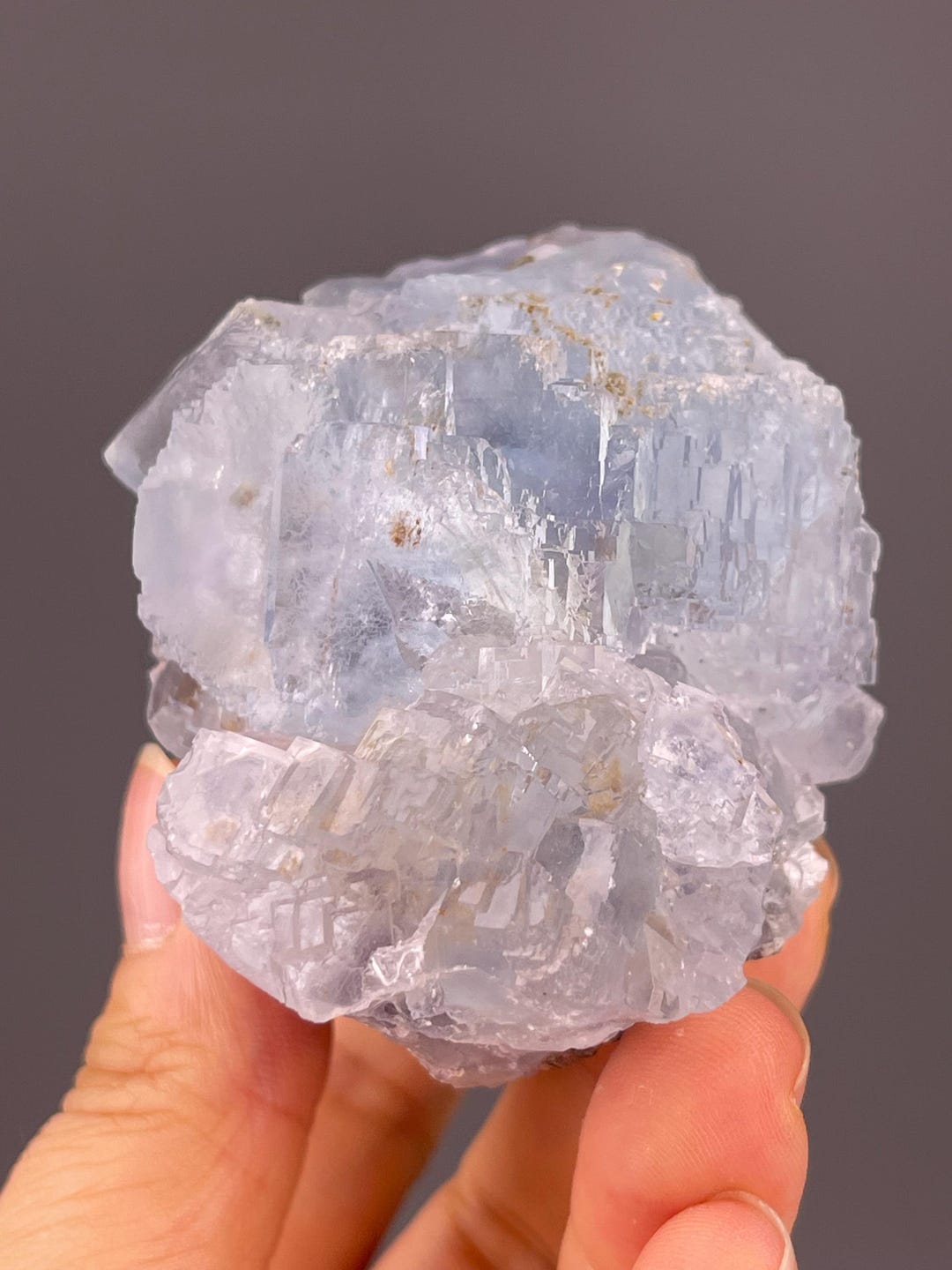Blue Fluorite Crystal Cluster - Translucent Cubic Crystals - Shangbao ...