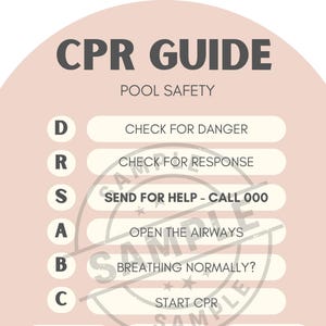CPR Pool Safety Sign - Pink Arch Design - Etsy Australia