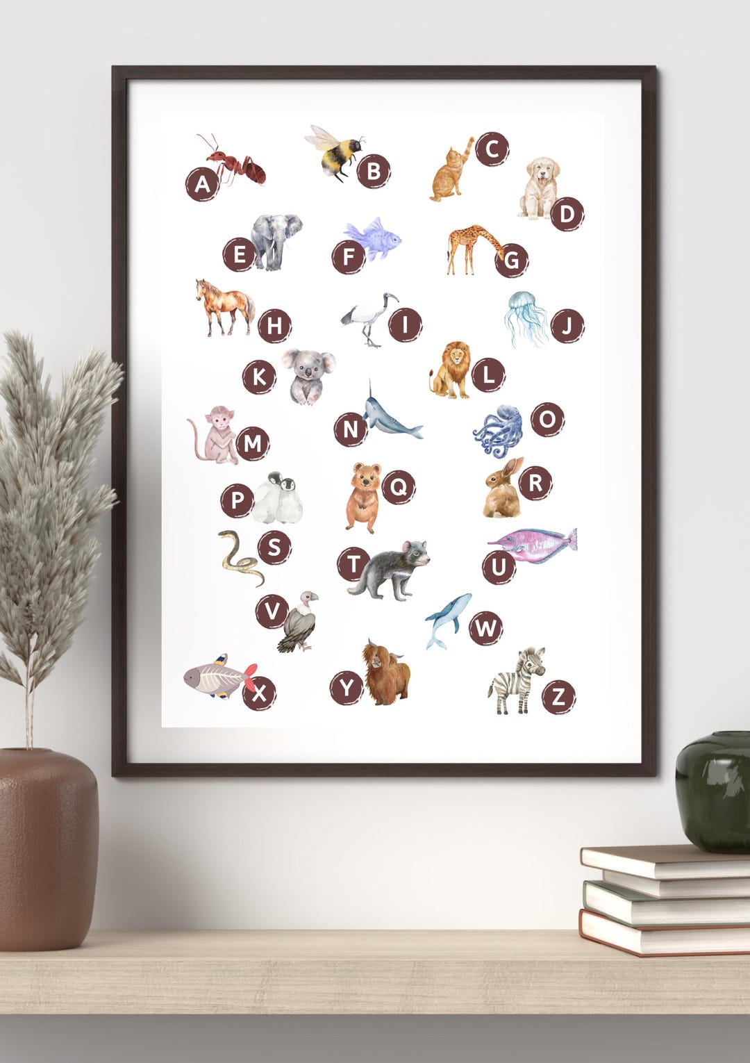 Abcs Educational Classroom Poster - Cute Animals Watercolour Teacher ...