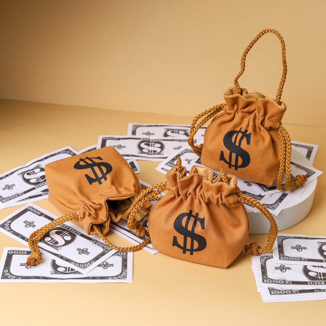 Dollar Sign Canvas Drawstring Bag - Money Favor Gift Bag - Etsy