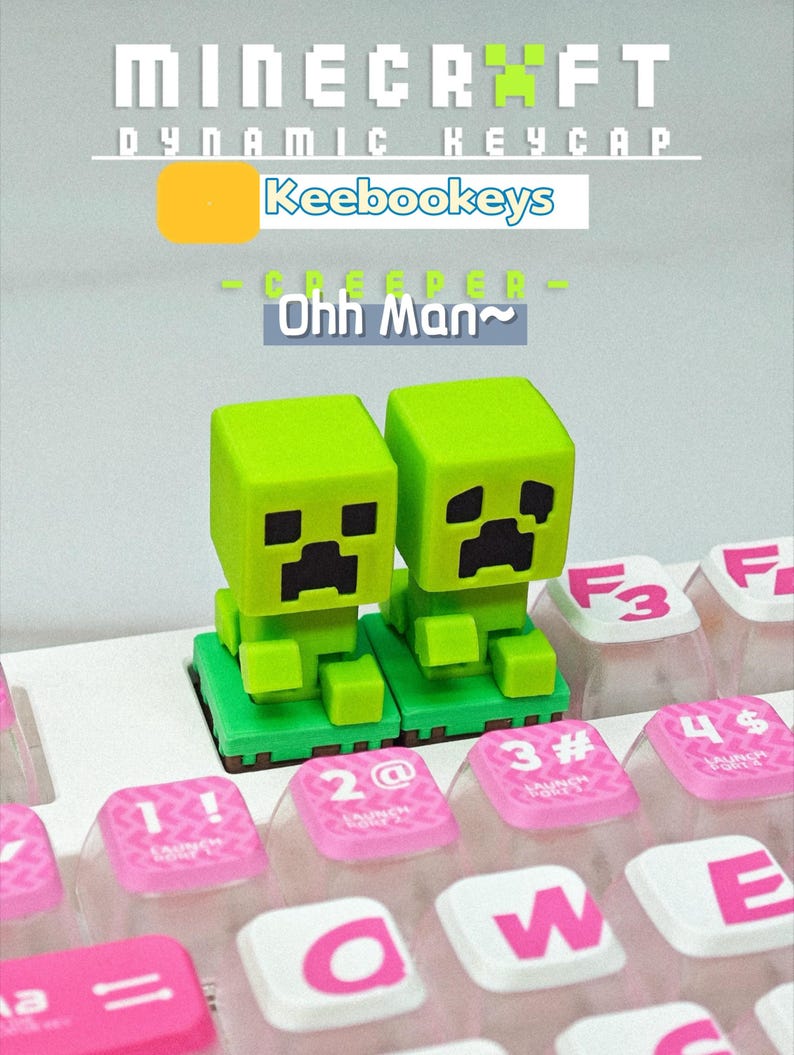 Dynamic Minecraft Creeper Artisan Keycap Handcrafted Mechanical ...