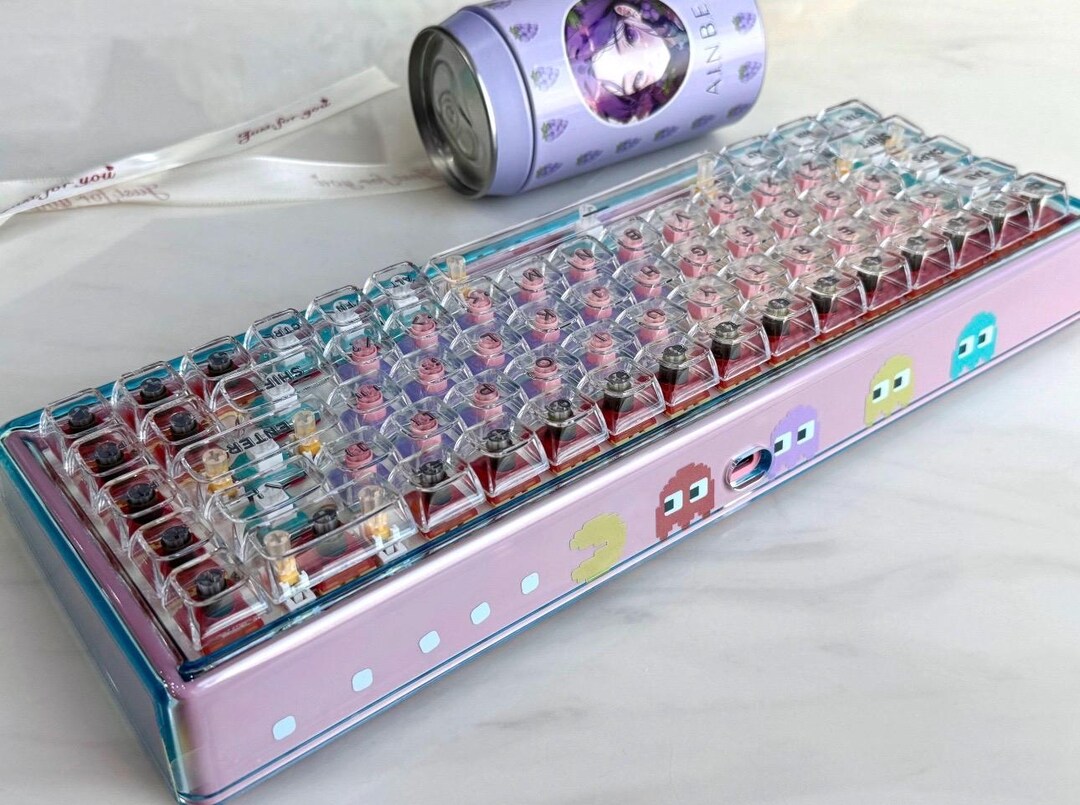 Cute Cats & Pac Man Themed Custom Keyboard - Etsy