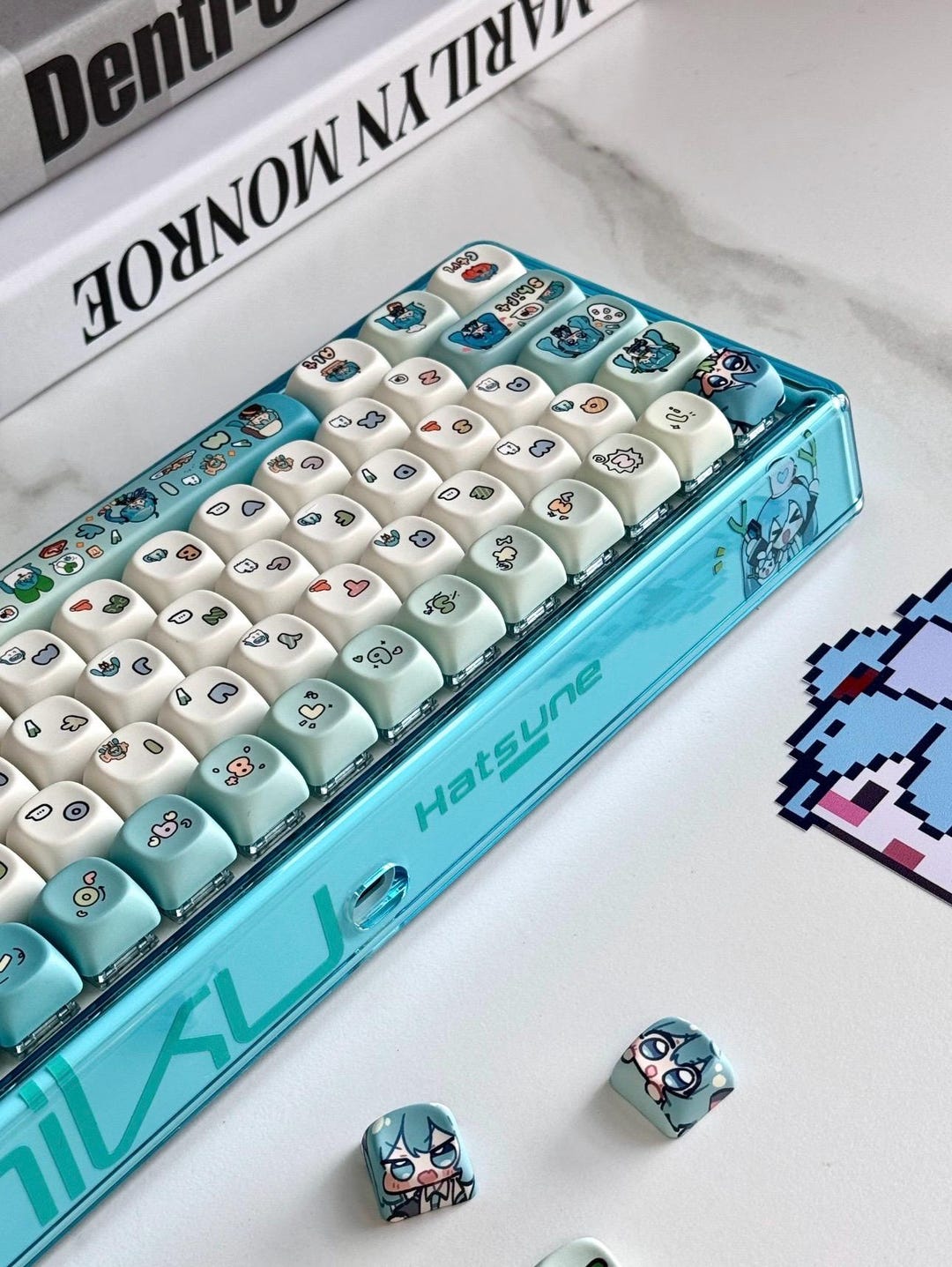 Custom Hatsune Miku Keyboard Set With Hatsune Miku Keycaps/vocaloid ...