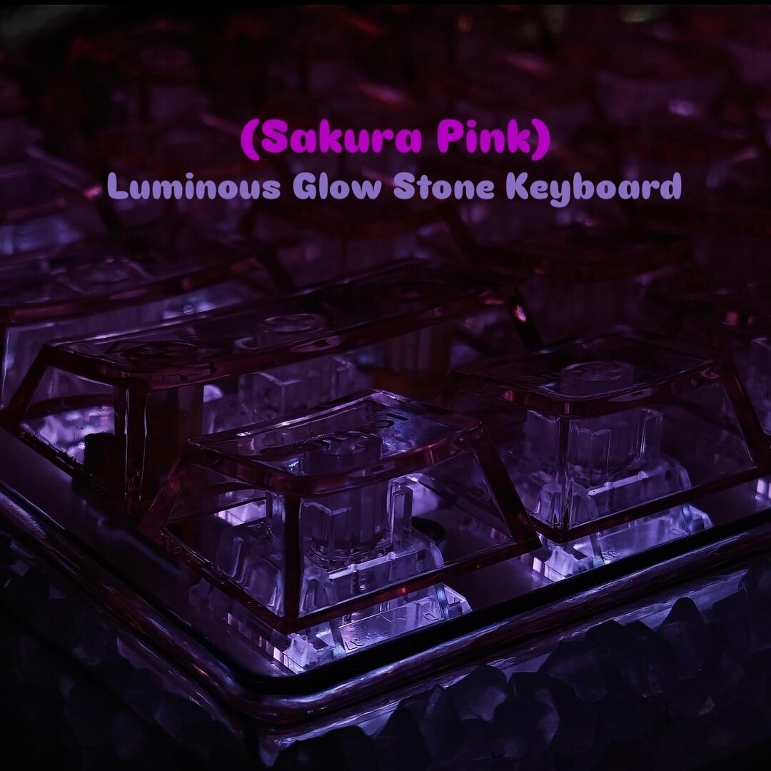 Custom Sakura Pink Luminous Glow Stone Keyboard / Transforms Your Desk ...